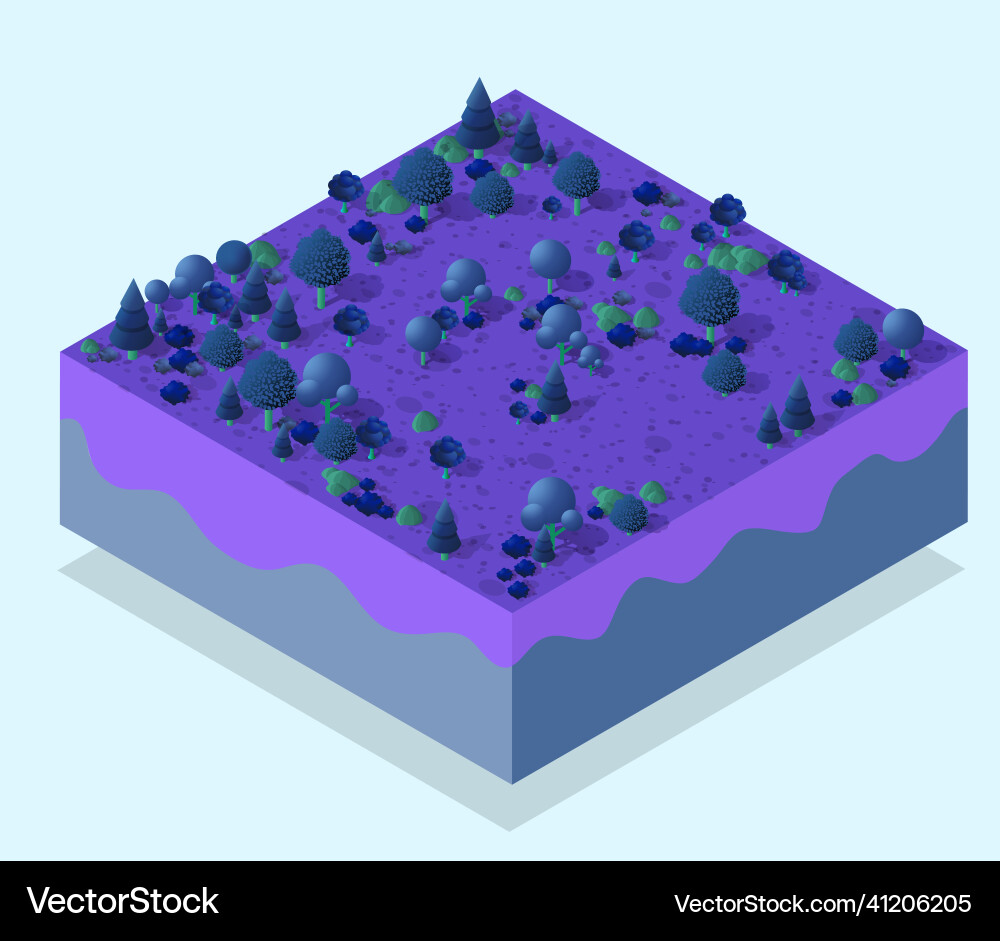 Forest farm abstract blue soil layers geological Vector Image