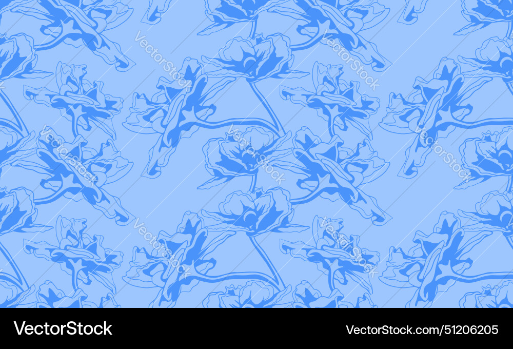 Hand drawn floral pattern design flower drawing Vector Image