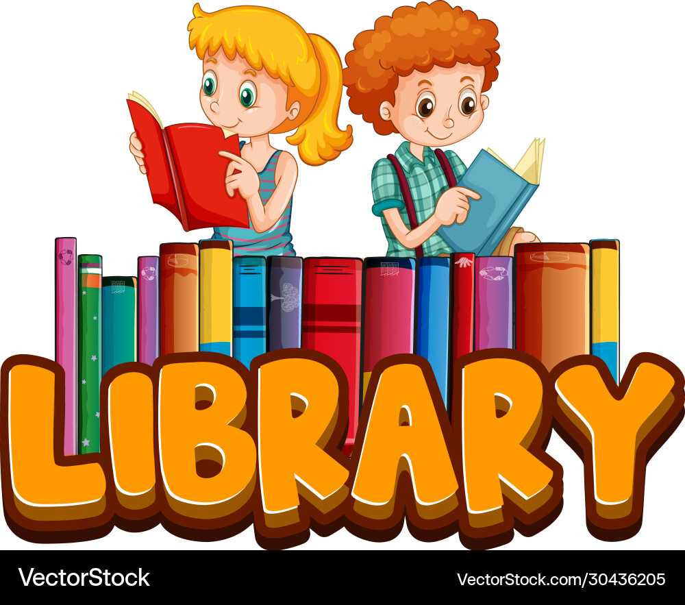 Kids Reading Library Font Royalty Free Vector Image