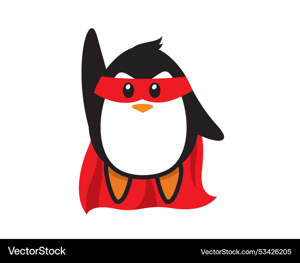 Penguin mascot character design Royalty Free Vector Image