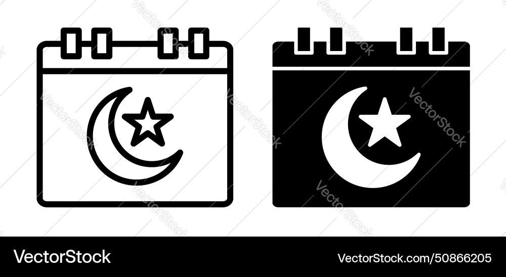 Ramadan calendar icon set islamic calender with Vector Image