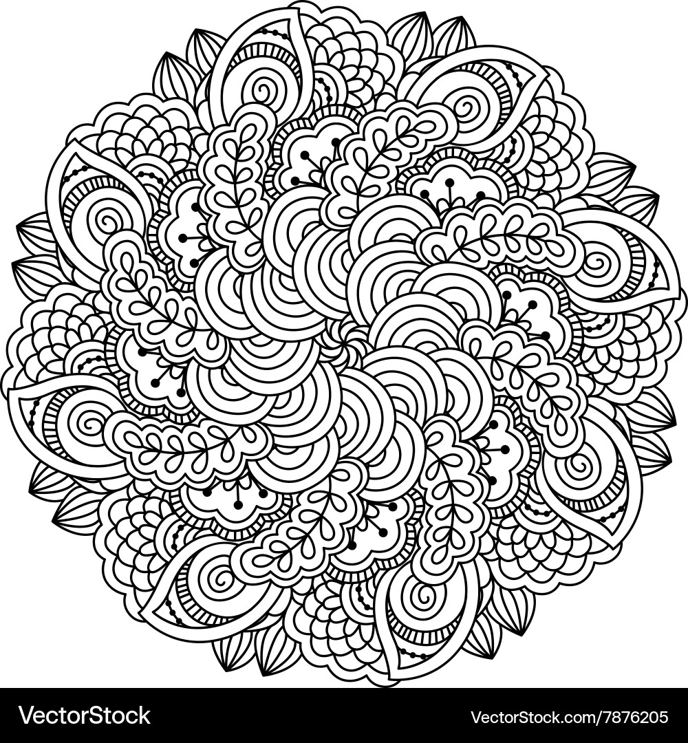 Round element for coloring book Royalty Free Vector Image