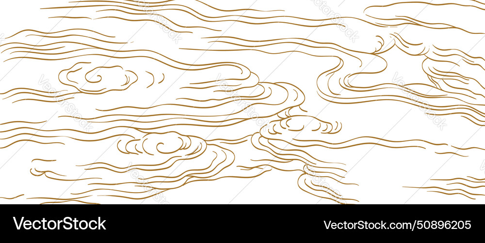 Set of hand drawn cloud with japanese pattern Vector Image