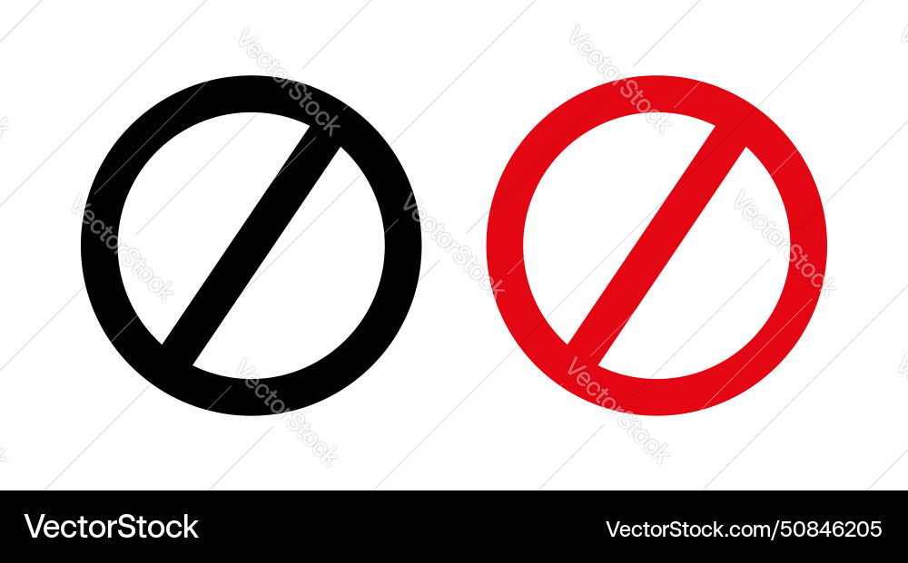 Stop sign icon set illegal entry and red ban Vector Image