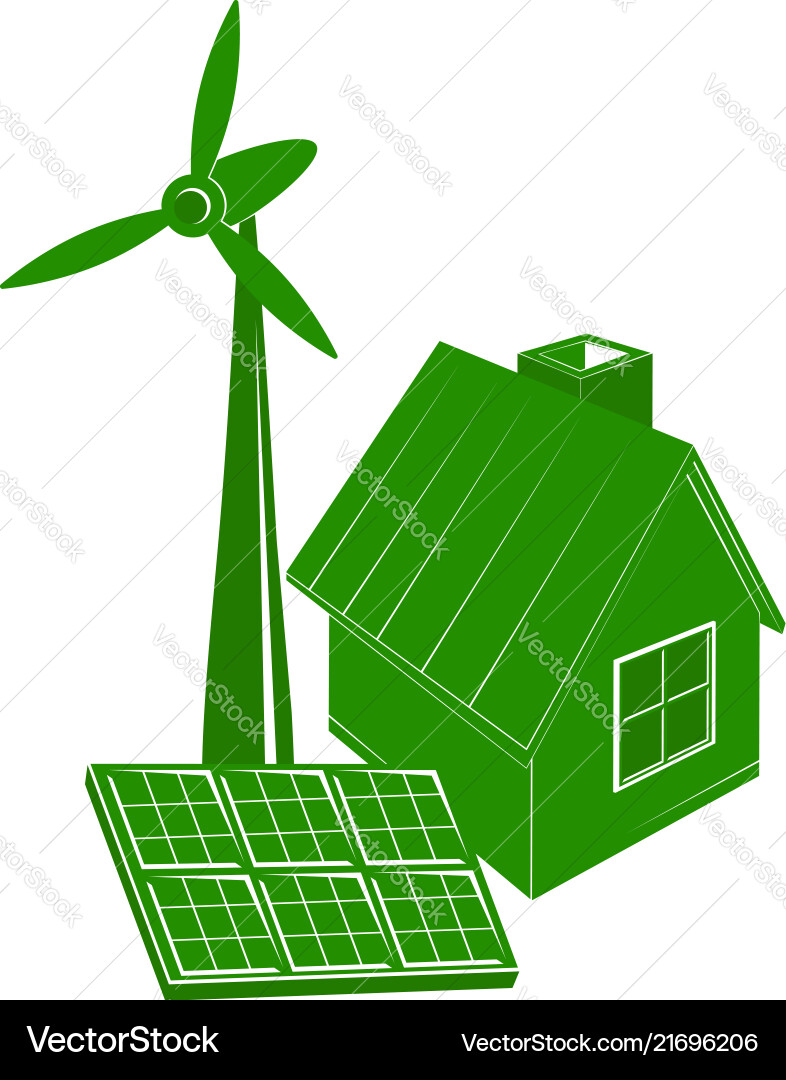 Alternative energy house Royalty Free Vector Image