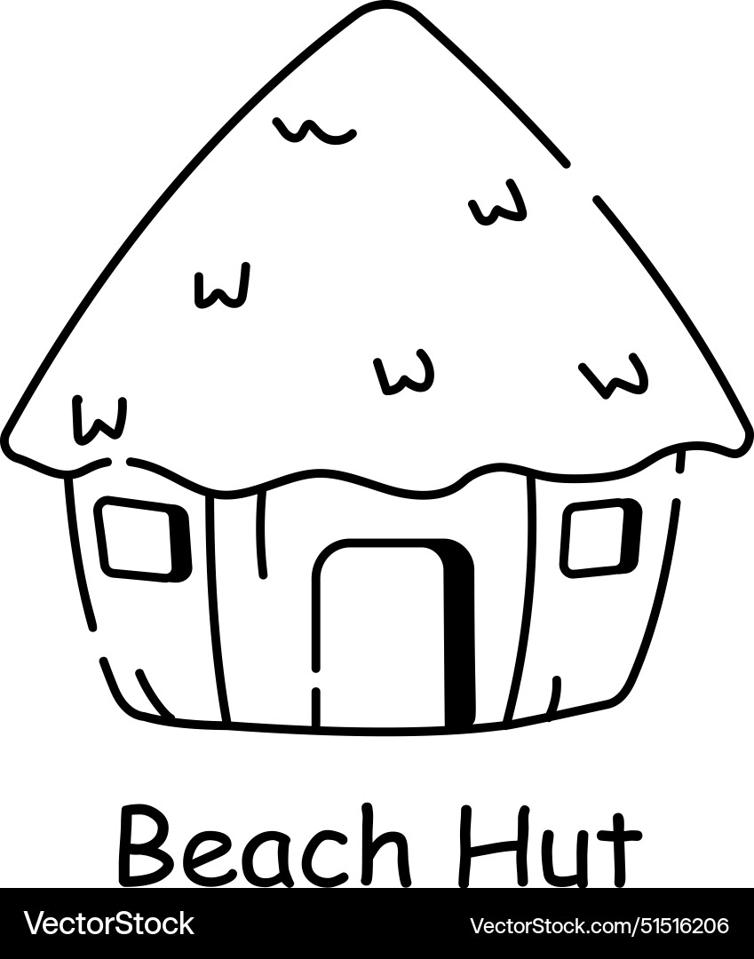 Beach hut Royalty Free Vector Image - VectorStock