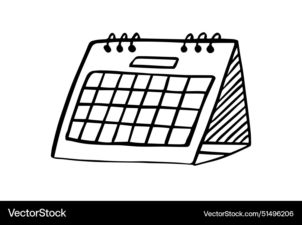Calendar doodle schedule hand drawn sketch style Vector Image