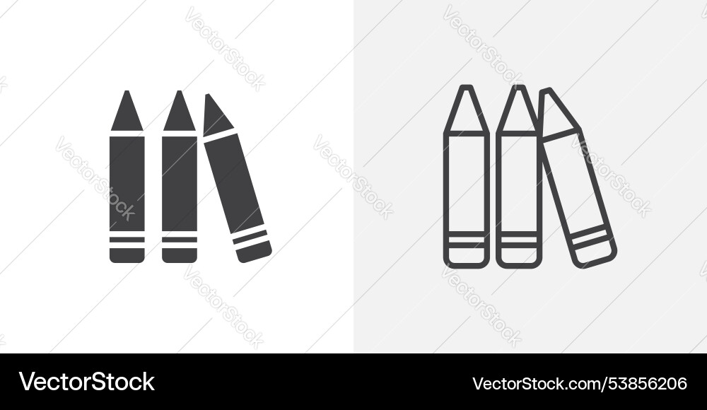 Crayon icon set Royalty Free Vector Image - VectorStock