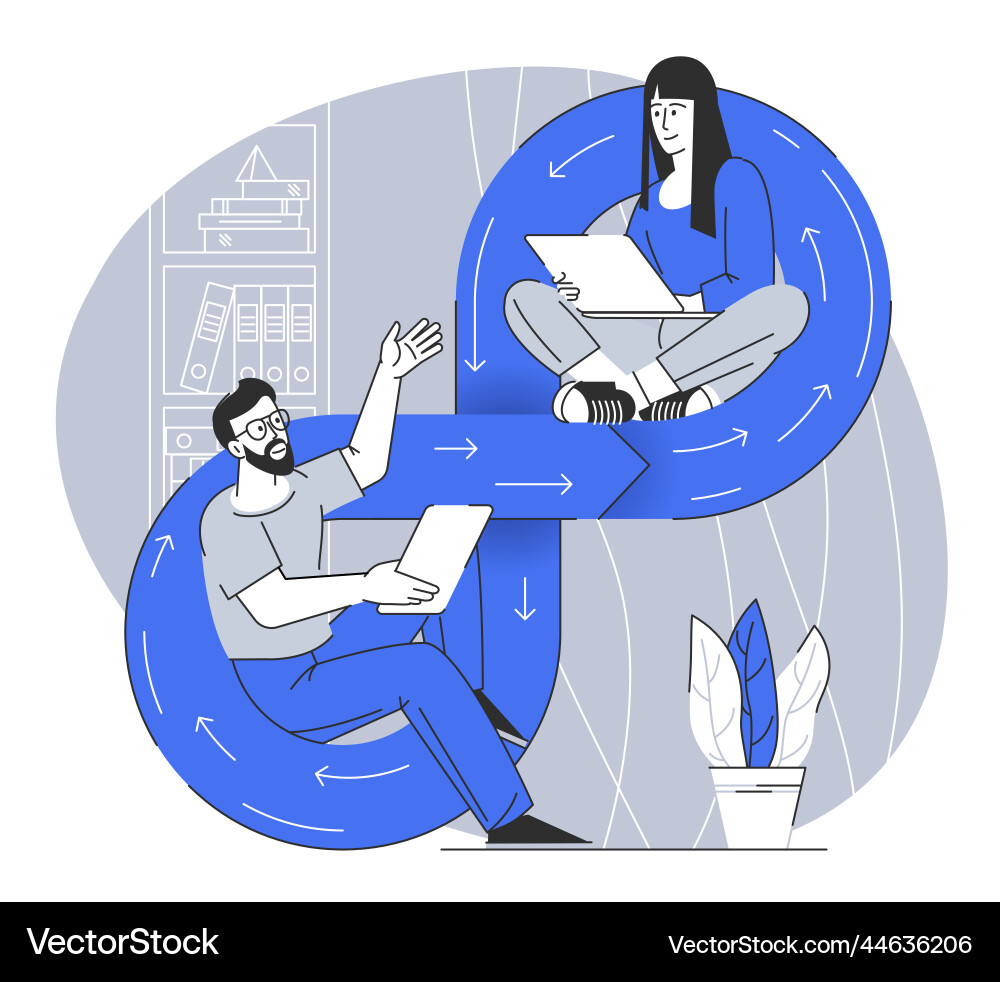 Devops software development practices Royalty Free Vector