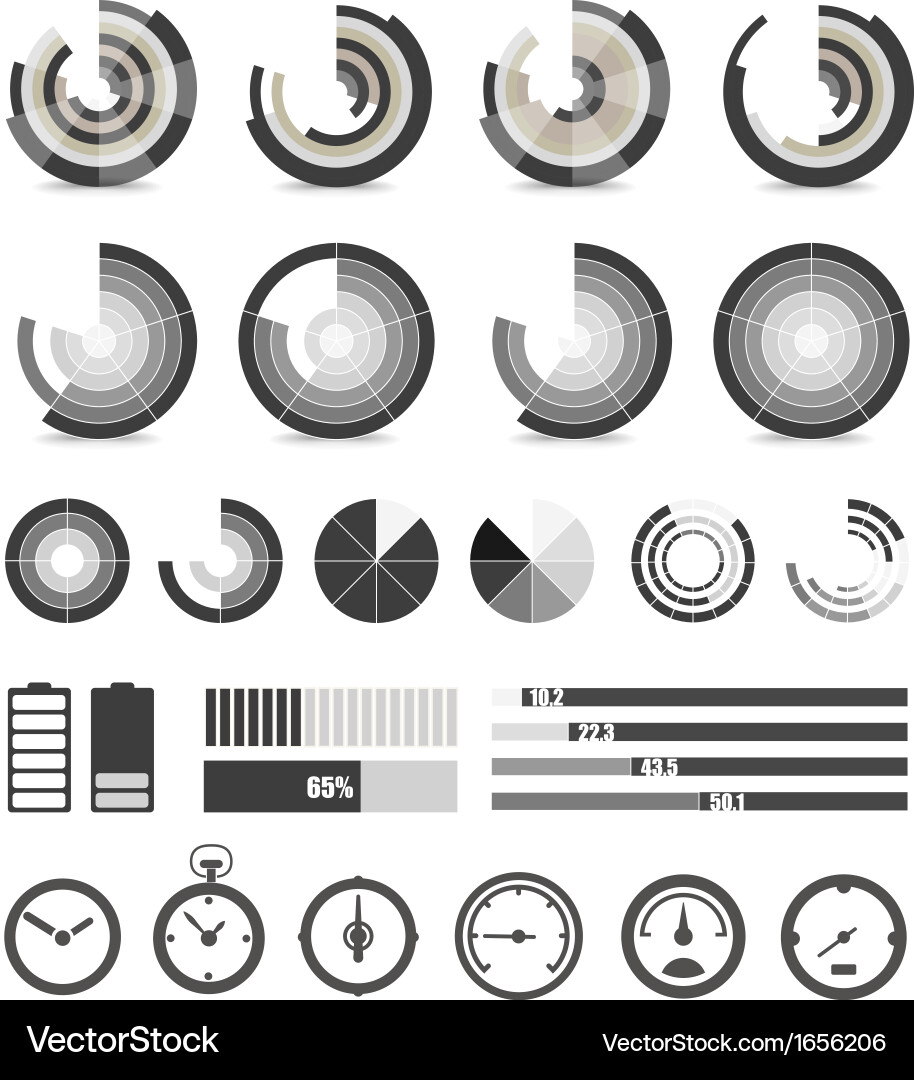 Different chart and indicators collection Vector Image