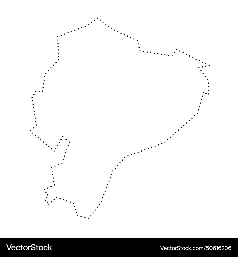 Ecuador dotted outline map Royalty Free Vector Image