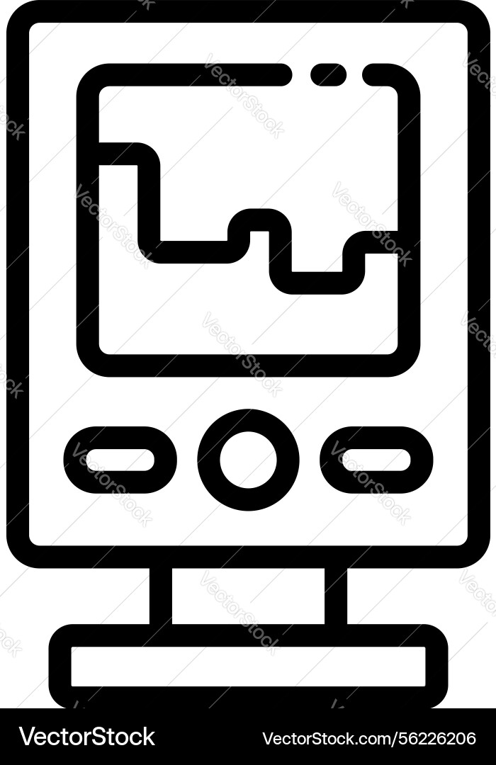 Fischfinder lineare Icon Echo Tiefe Lizenzfreier Vektor