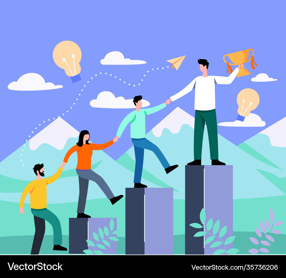 Helping hand concept worker Royalty Free Vector Image
