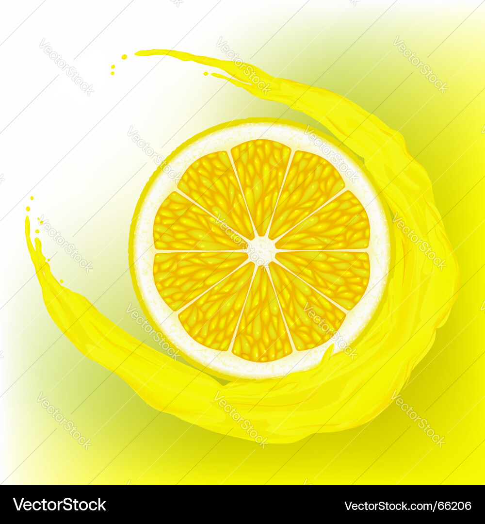 Lemon with a wave juice Royalty Free Vector Image