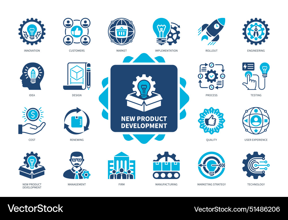 New Product Development Icons Royalty Free Vector Image