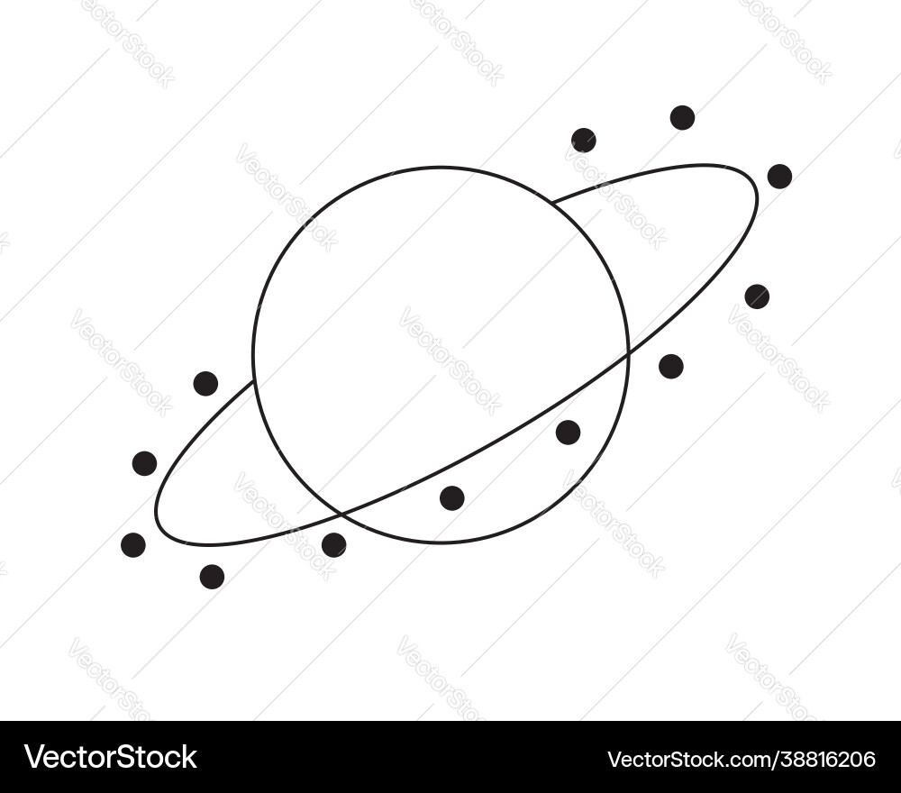 Planet with a ring on white background Royalty Free Vector