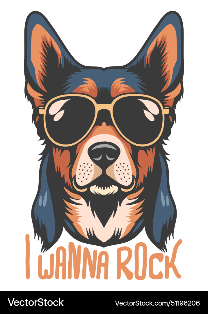 Rock n roll dog Royalty Free Vector Image - VectorStock