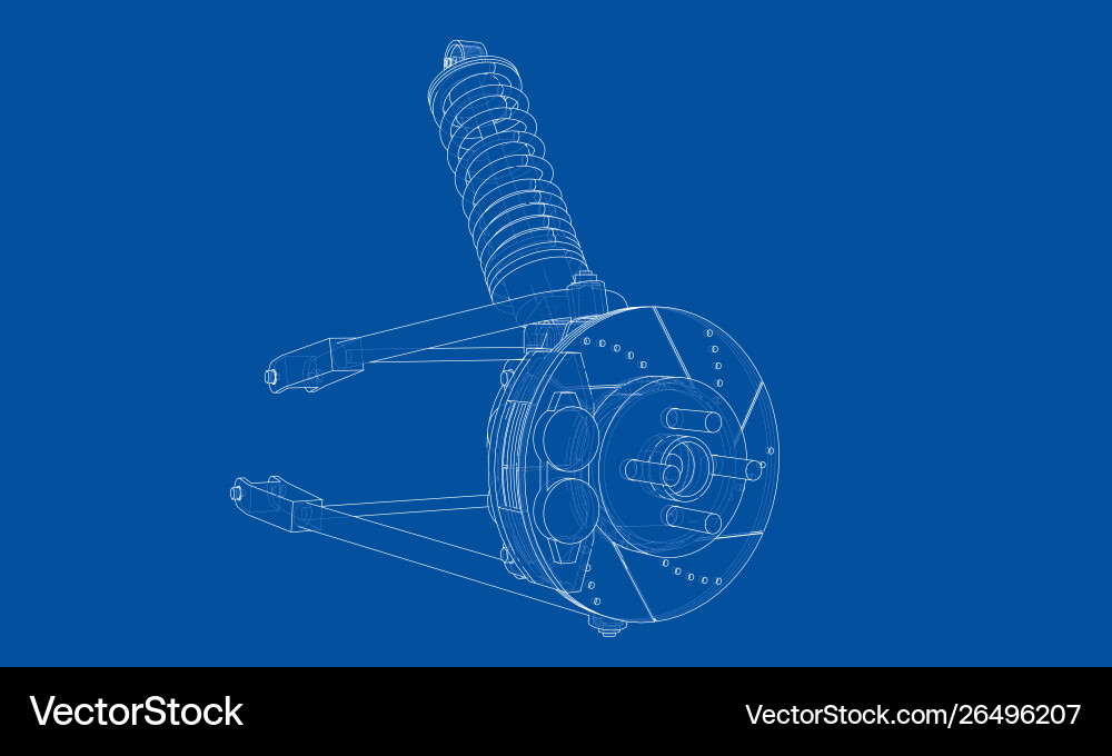 Car suspension with shock absorber Royalty Free Vector Image