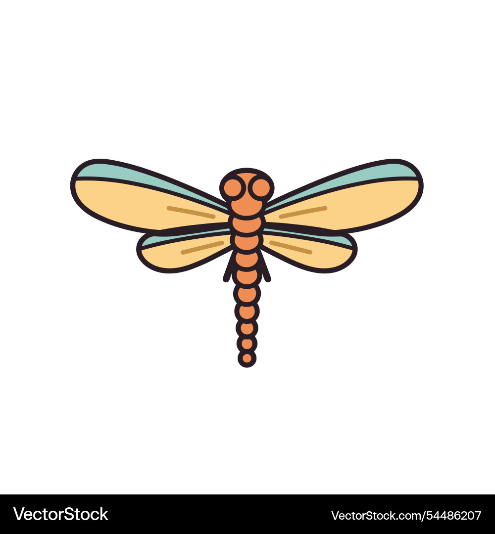 Colorful dragonfly with vibrant wings Royalty Free Vector