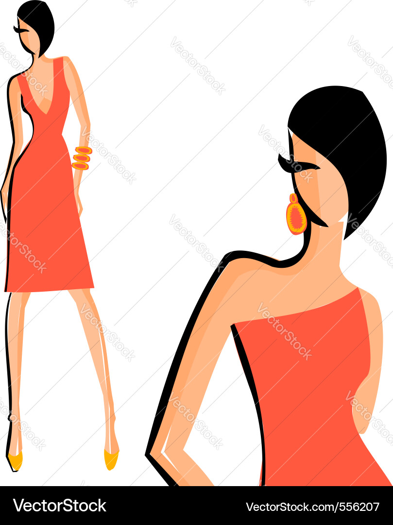Fashion Model Pose Royalty Free Vector Image - VectorStock