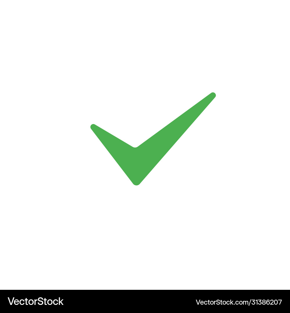 Green Checkmark Symbol - Positive Approval Vector Image