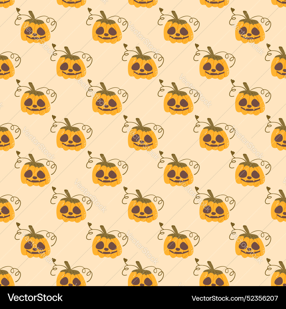 Halloween pumpkins seamless pattern all hallows Vector Image