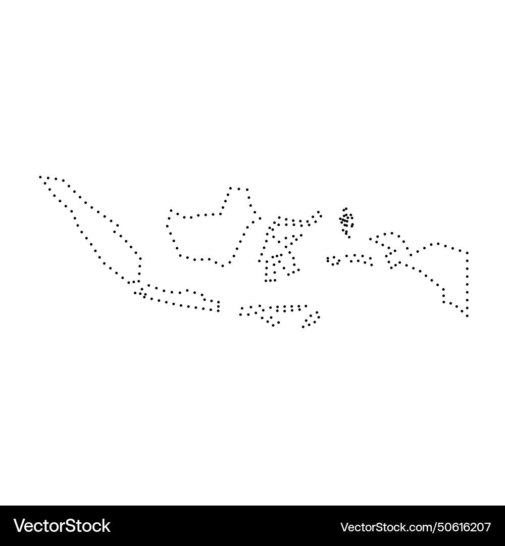 Indonesia dotted outline map Royalty Free Vector Image