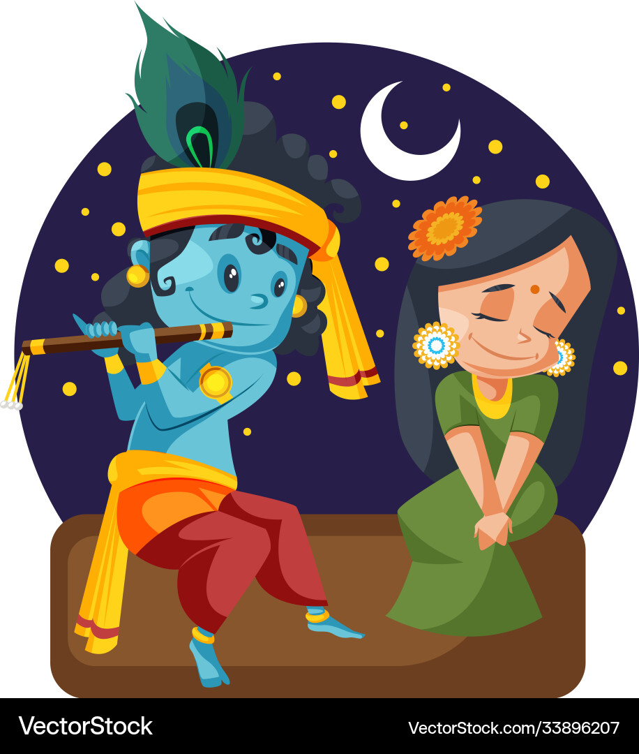 Lord krishna and radha Royalty Free Vector Image
