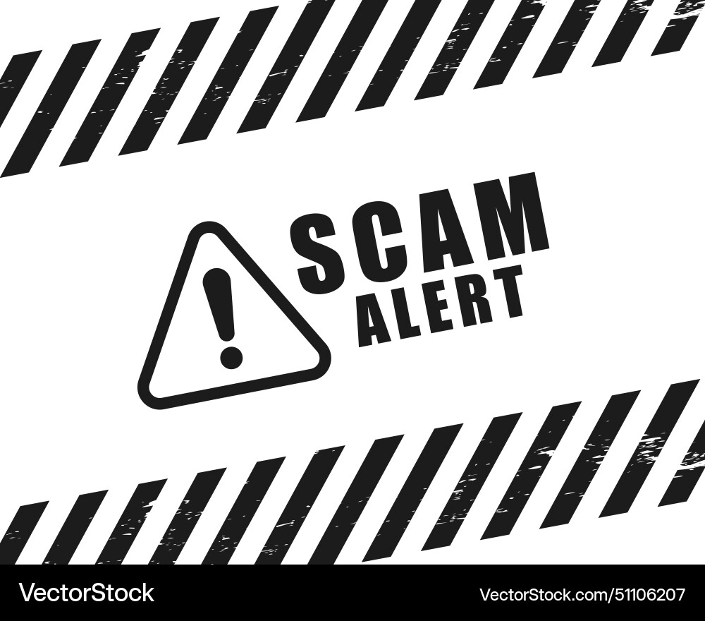 Scam alert caution sign background for message Vector Image Scam alert caution sign background for message Vector Image