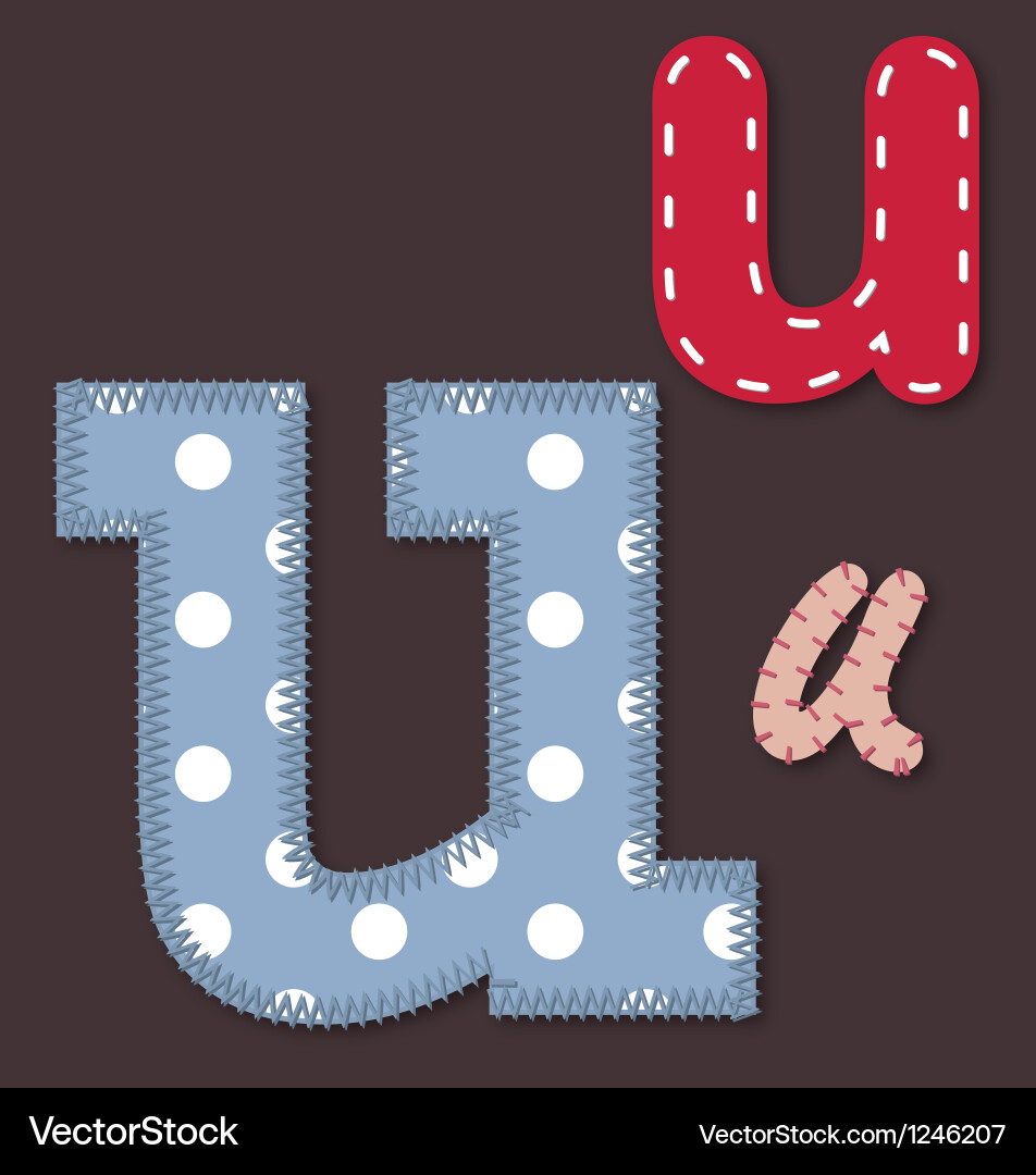Satz gestrickter Schrift - Buchstaben u Lizenzfreier Vektor
