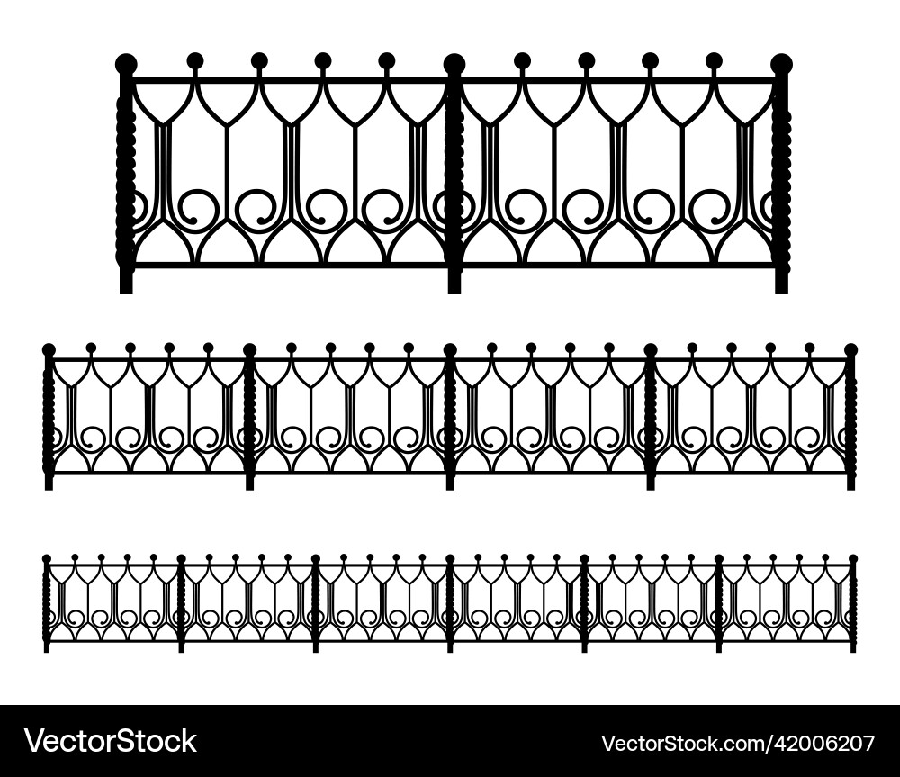 Steel fence construction set Royalty Free Vector Image