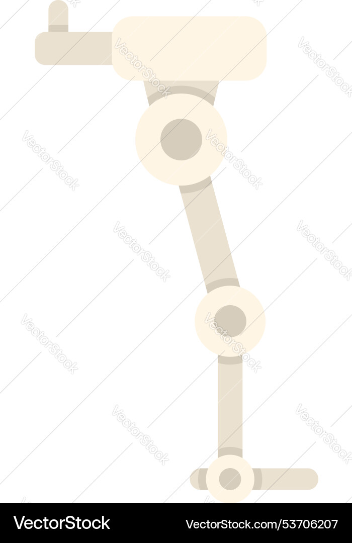 White mechanical robot leg standing still Vector Image
