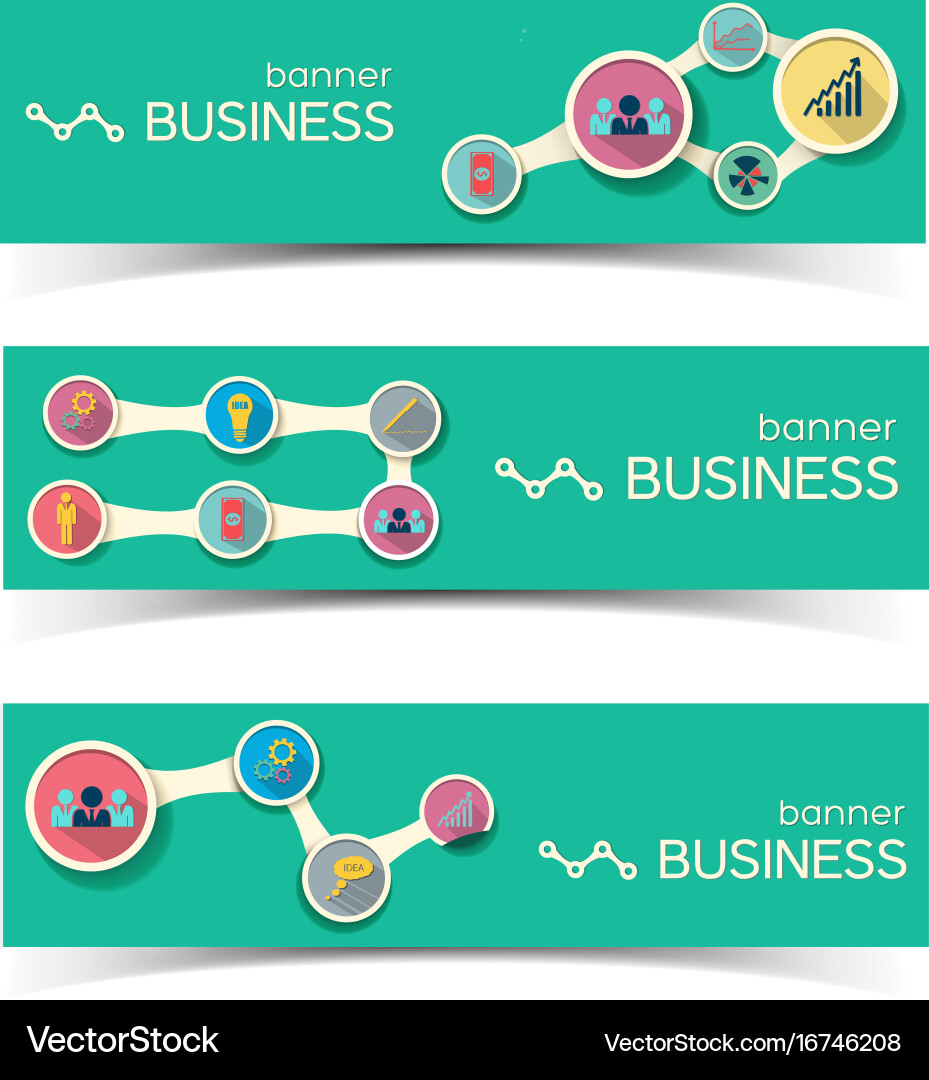 Abstract business horizontal banners set Vector Image