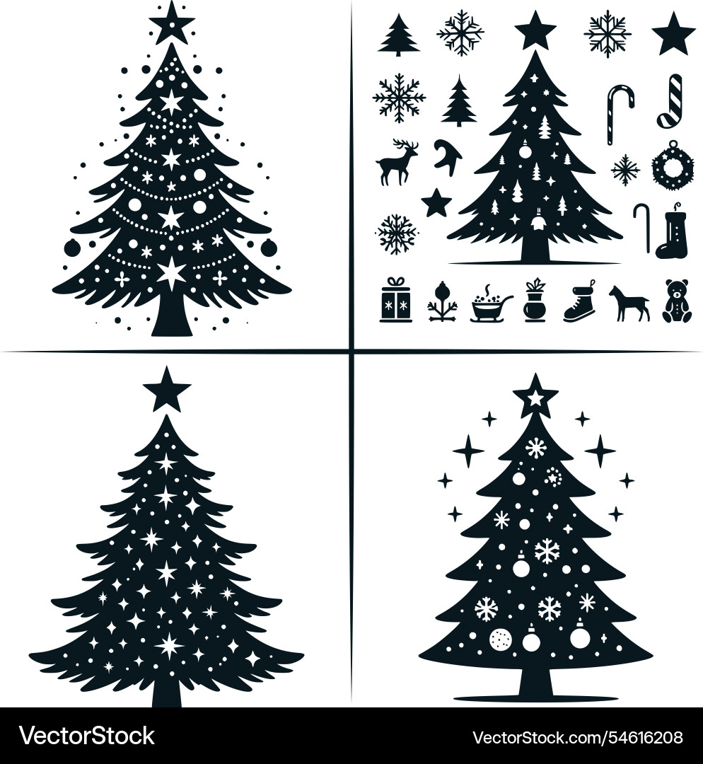 Christmas tree svg bundlechristmas svgchris Vector Image