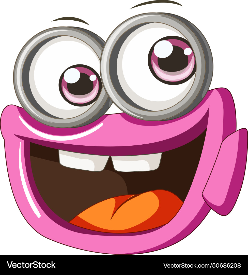 Colorful Happy Face with Googly Eyes Royalty Free Vector