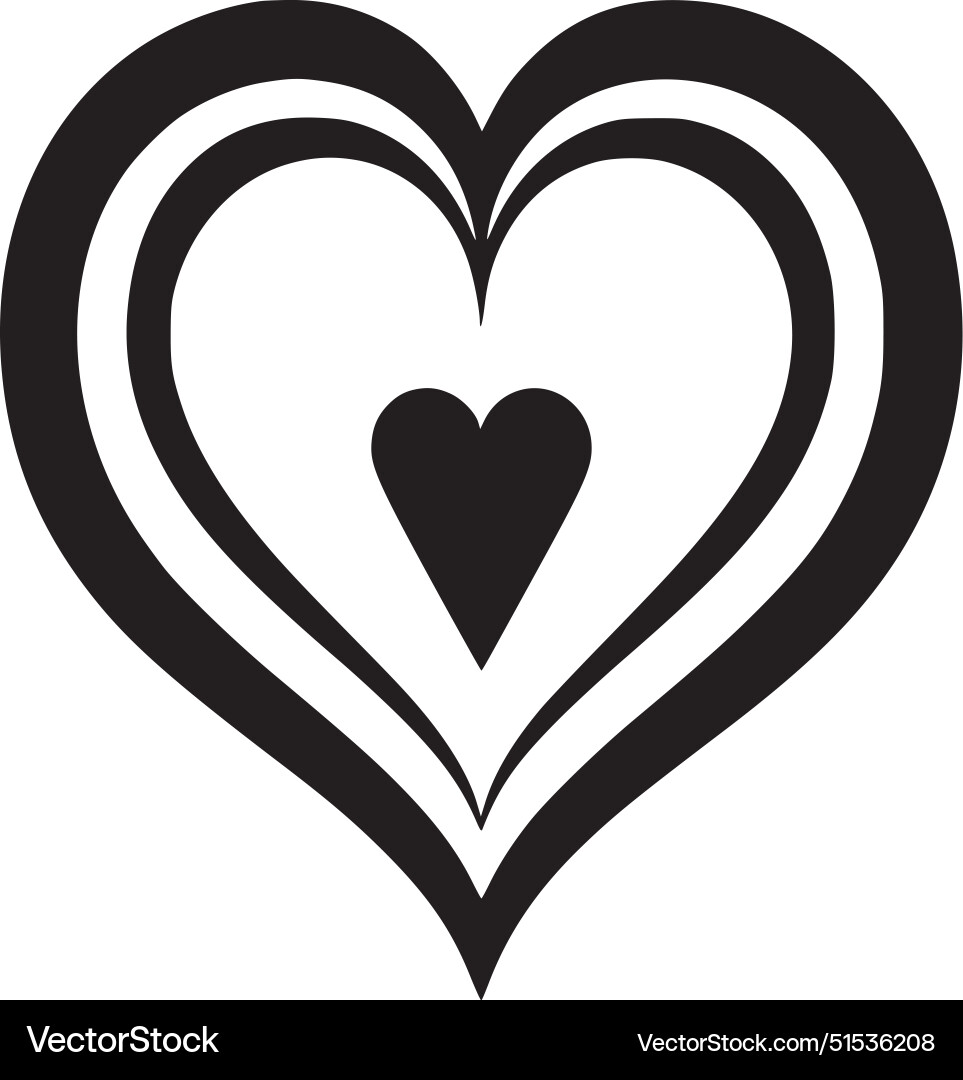 Heart - minimalist and flat logo Royalty Free Vector Image