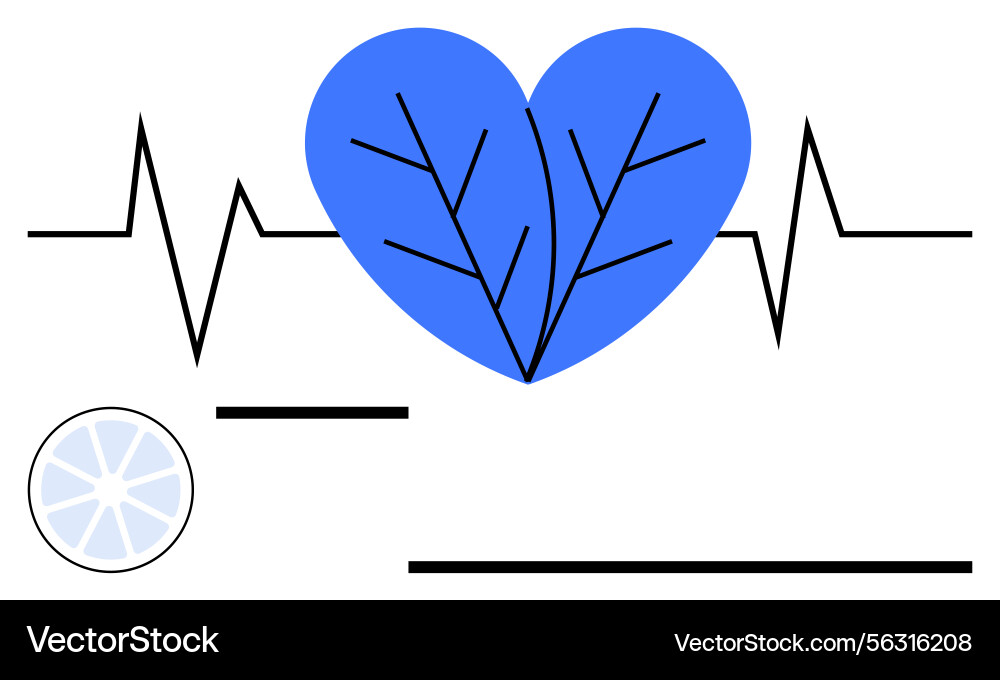 Heartbeat with Vein Pattern Royalty Free Vector Image