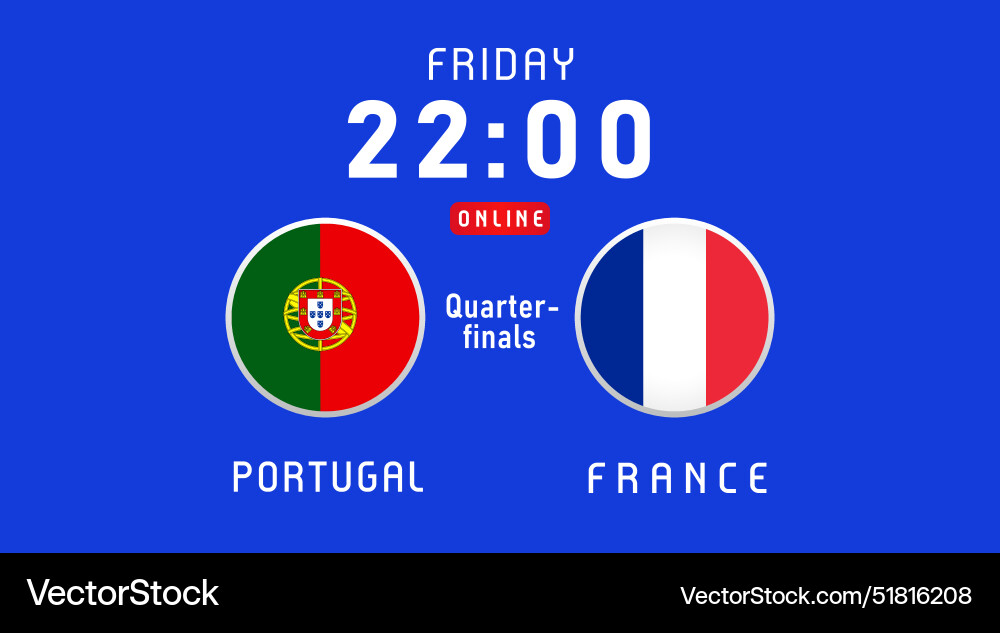 Portugal vs france quarter-finals july 2024 Vector Image