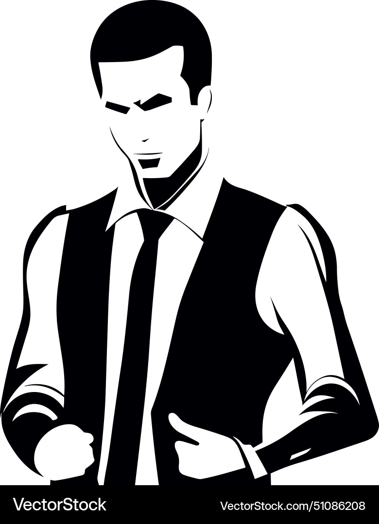 Professional in black and white Royalty Free Vector Image