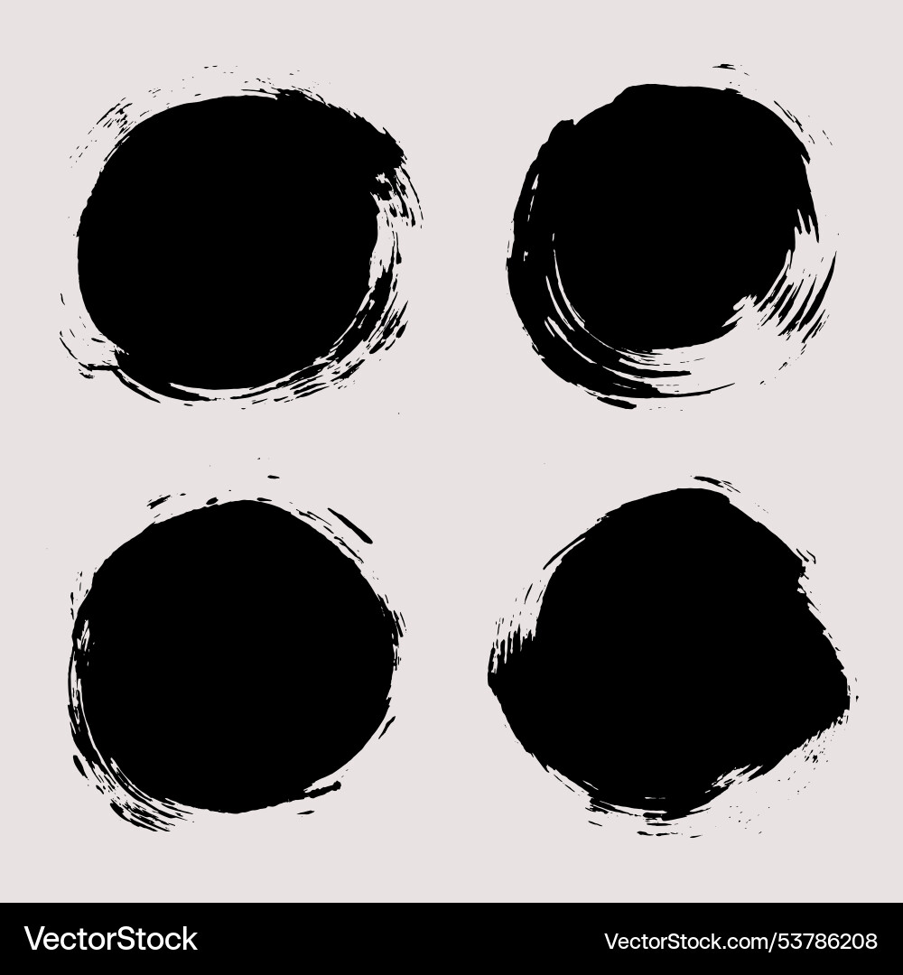 Round brush strokes circle text boxes Royalty Free Vector