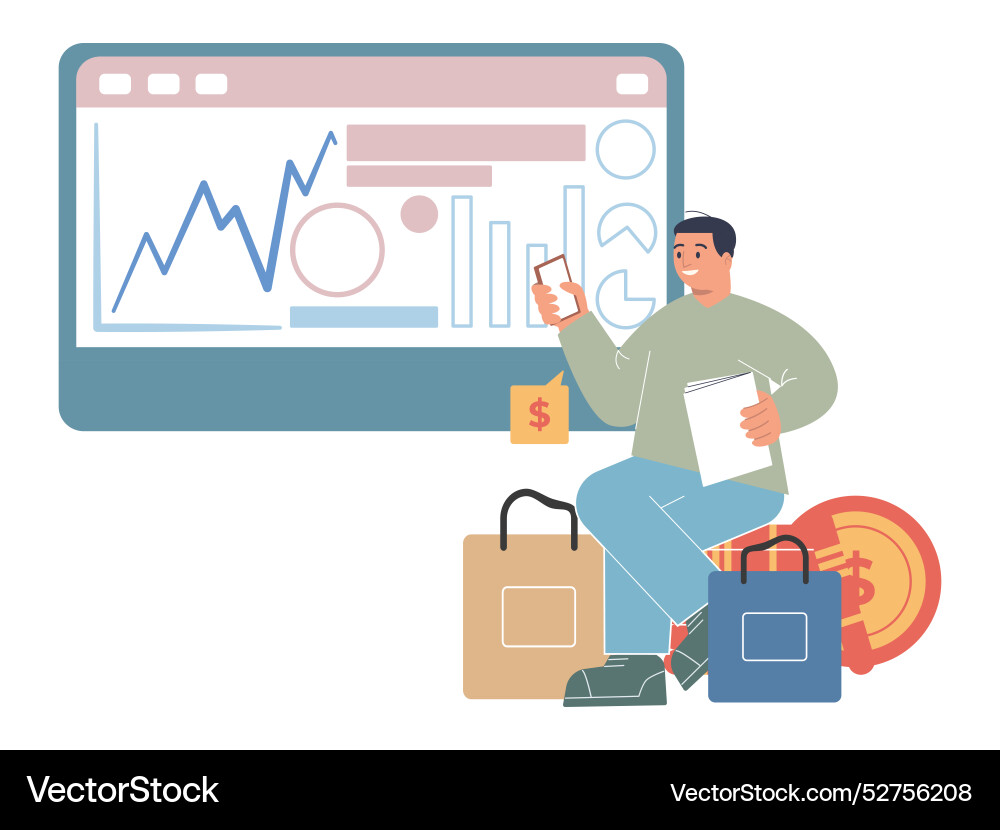 Sales growth marketing plan idea strategy Vector Image