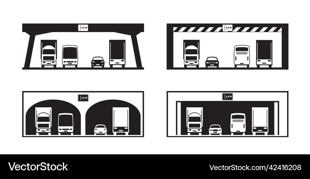 Sign indicating underpass clearance height on road