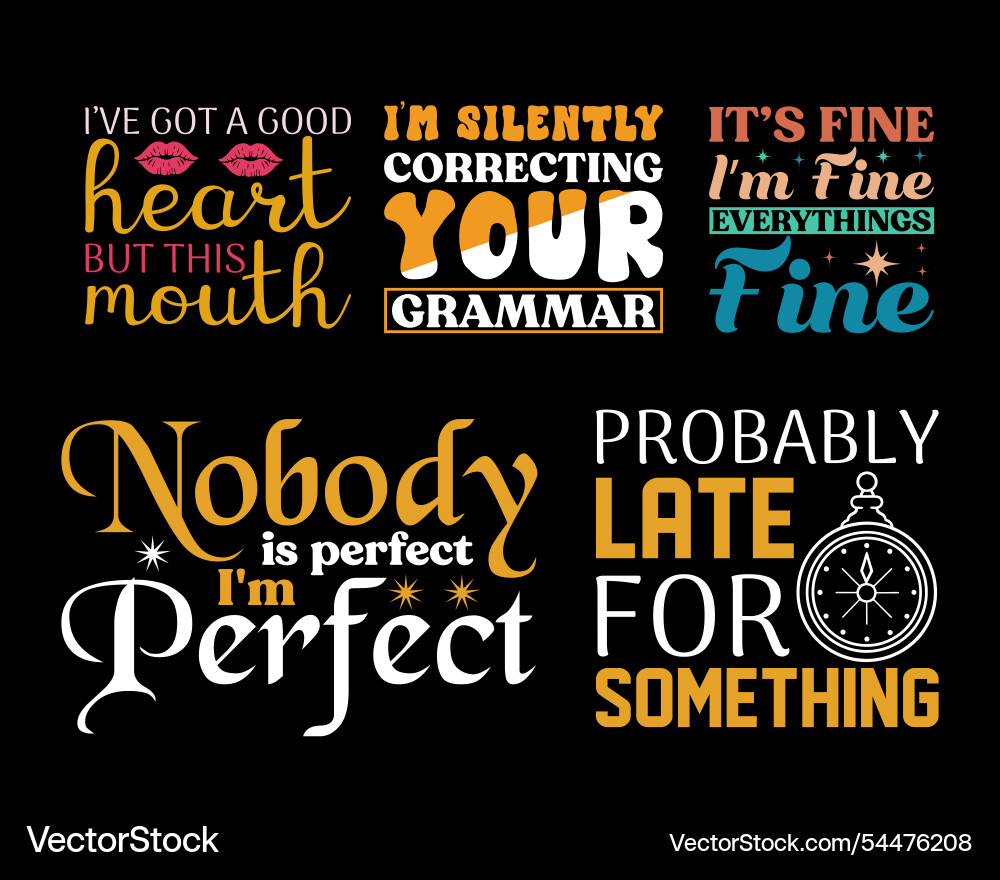 Snarky and sassy quotes svg collection Royalty Free Vector