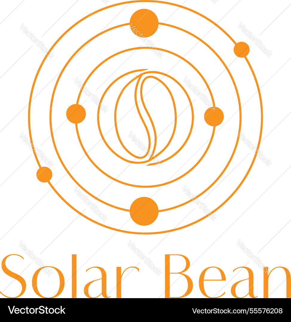 Solar bean coffee logo Royalty Free Vector Image