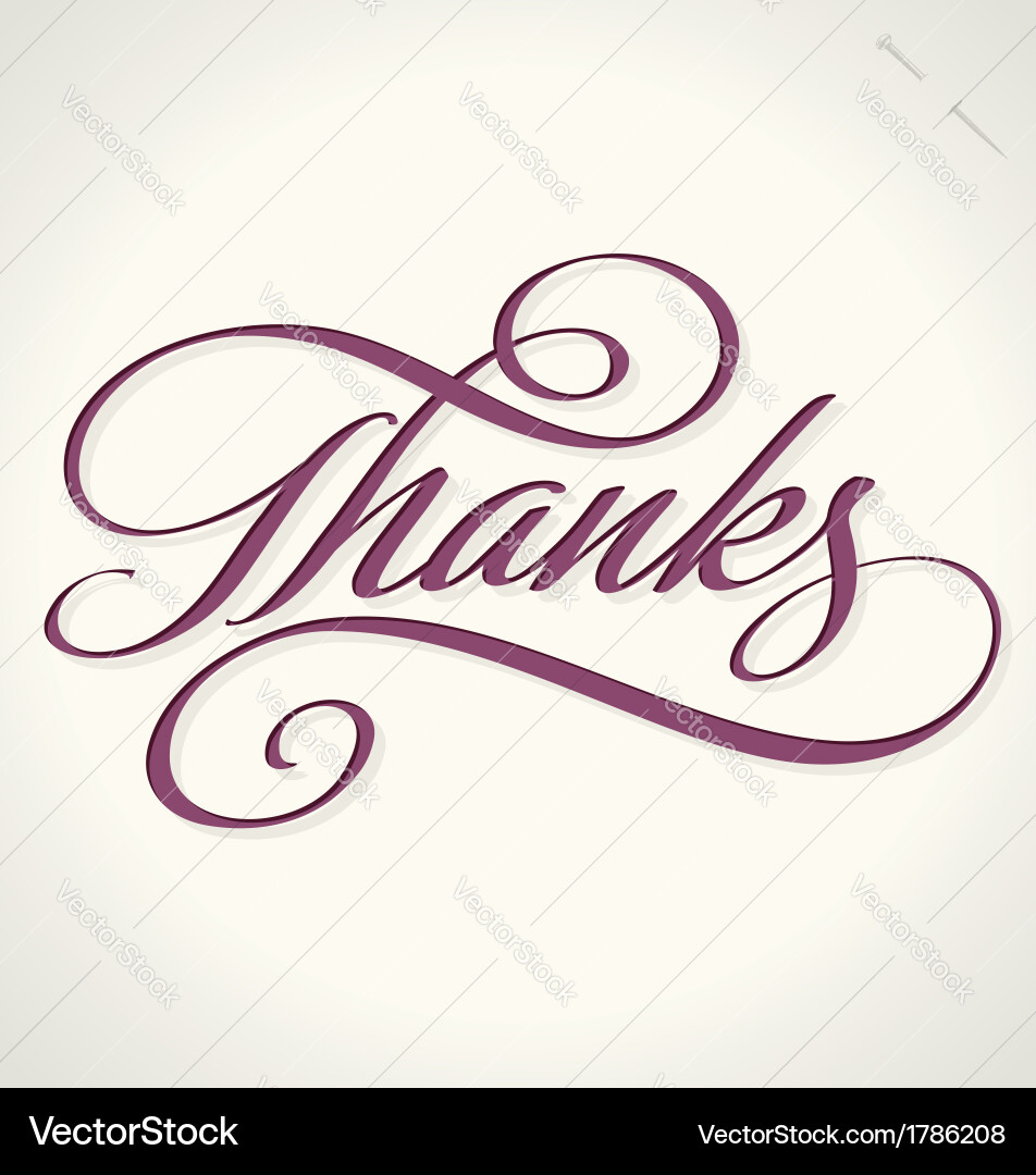 Thanks hand lettering Royalty Free Vector Image