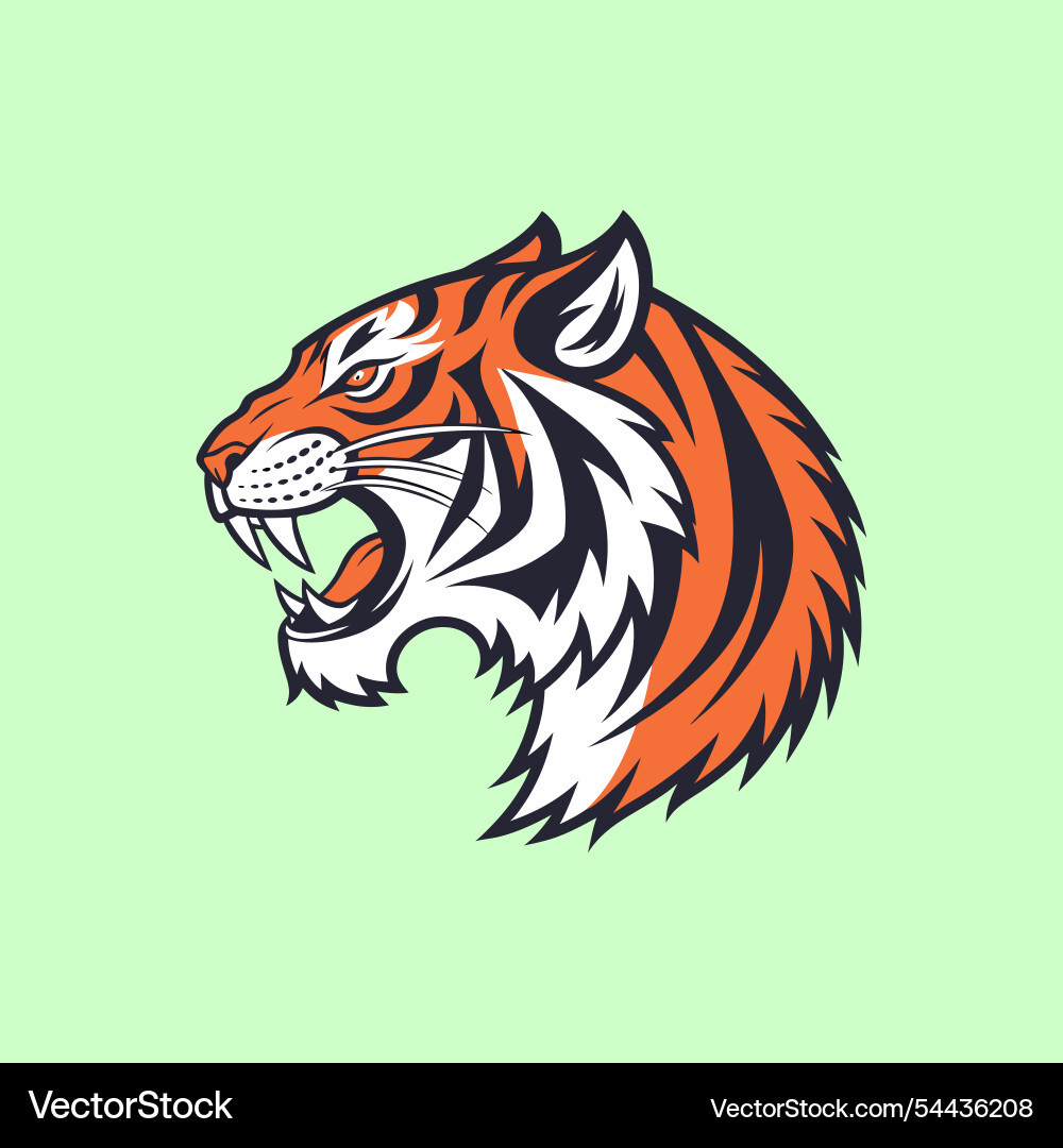 Tiger head logo Royalty Free Vector Image - VectorStock
