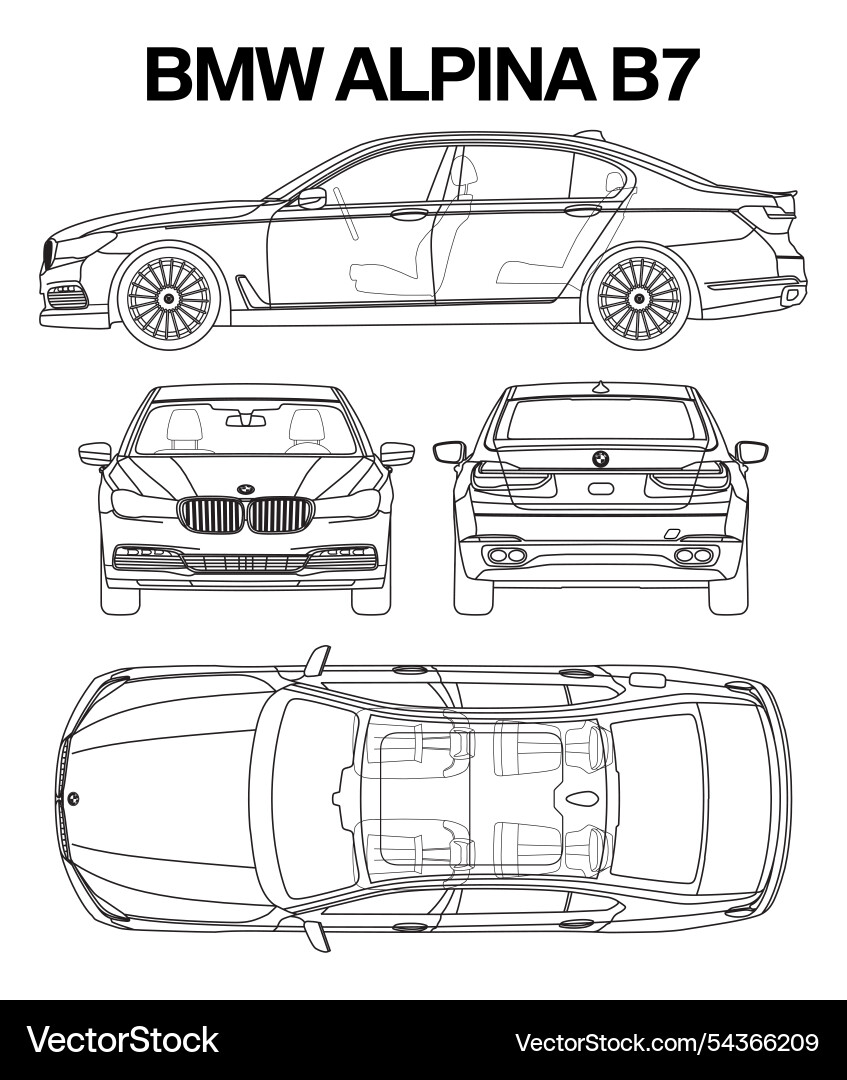 2018 bmw alpina b7 Royalty Free Vector Image - VectorStock