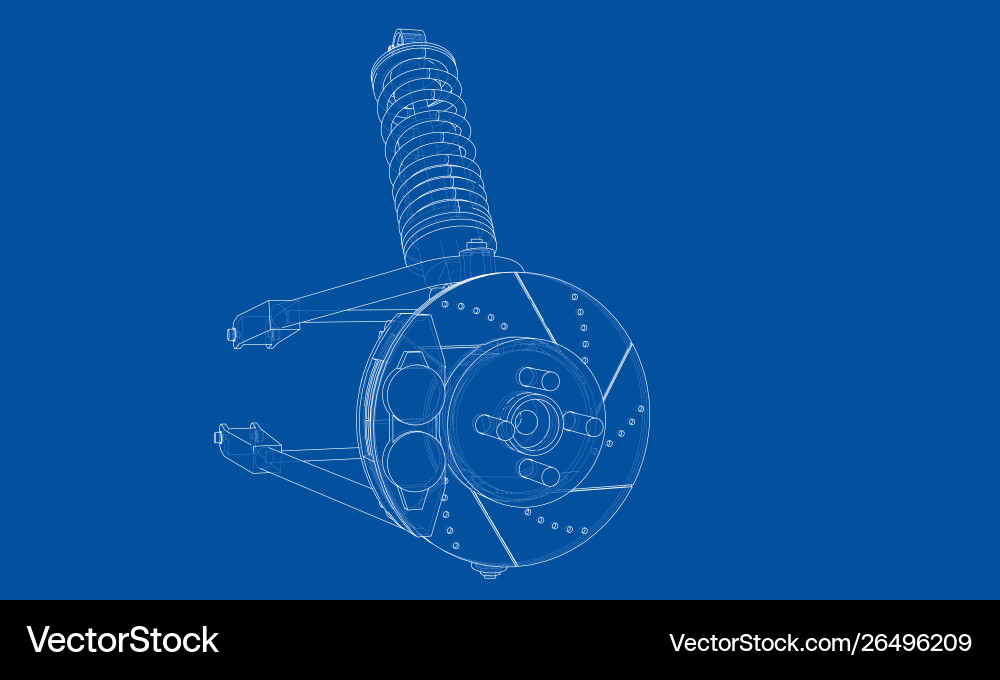 Car suspension with shock absorber Royalty Free Vector Image