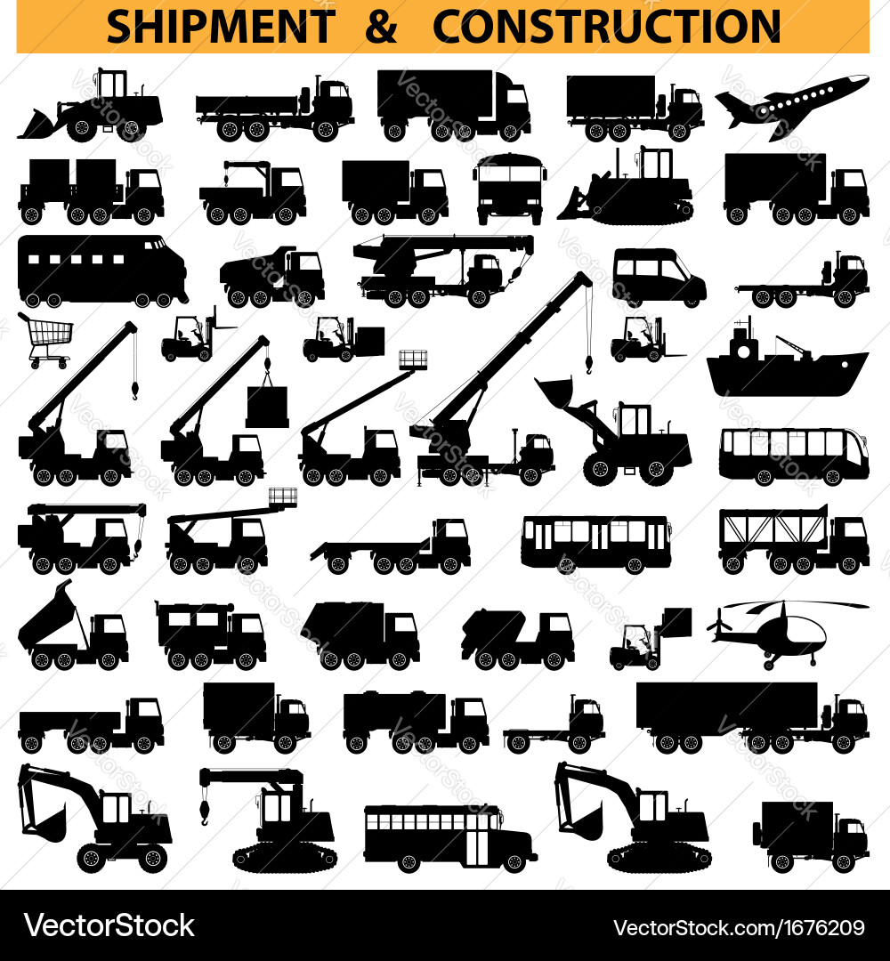 Commercial vehicles pictograms Royalty Free Vector Image