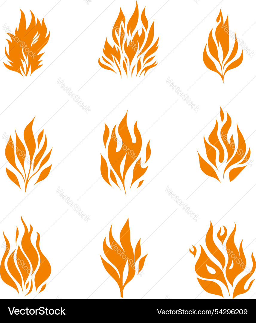 Fire flame simple icon Royalty Free Vector Image